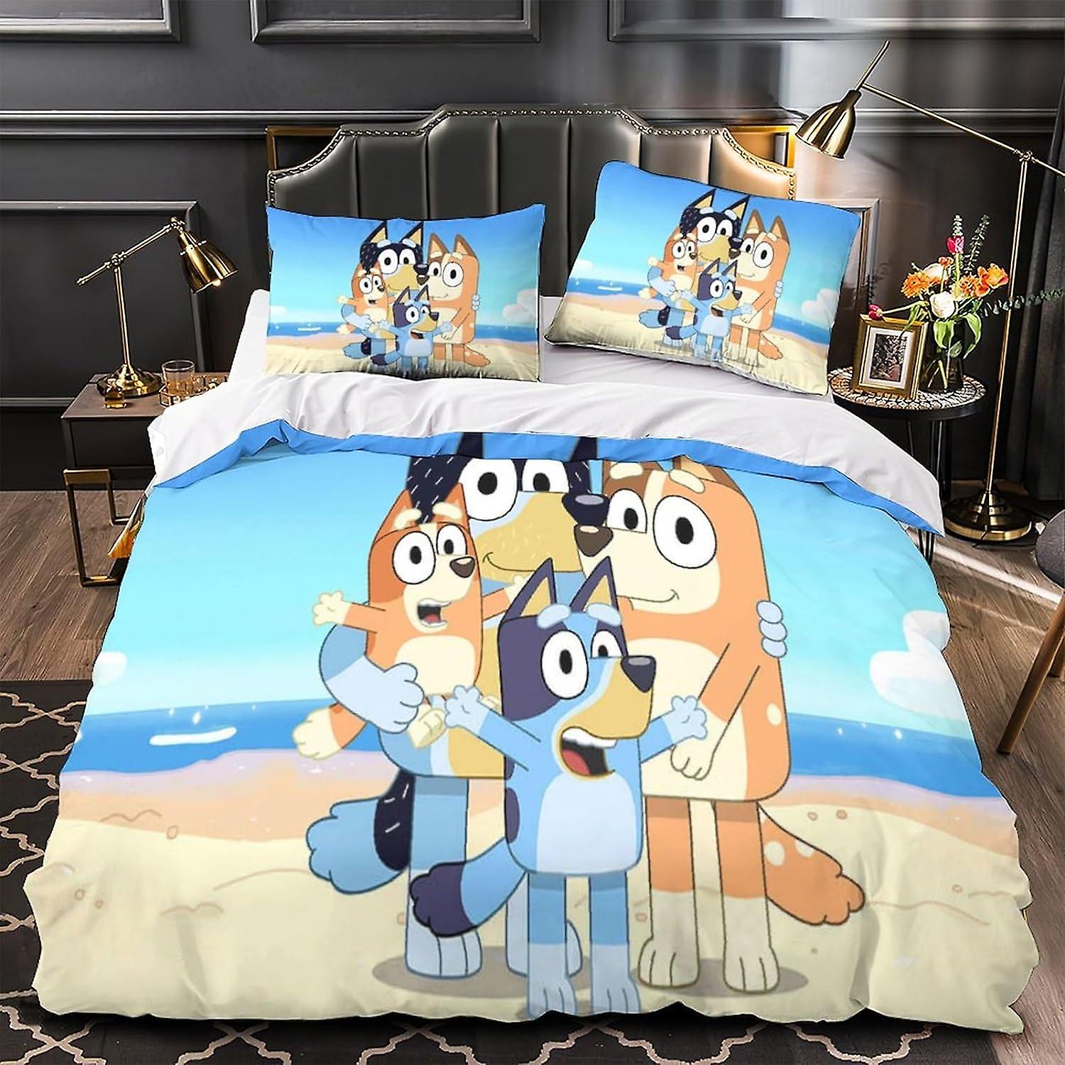 EDMKO Bluey3D Printed Bedding Comforter Cover Set with Pillowcases ...