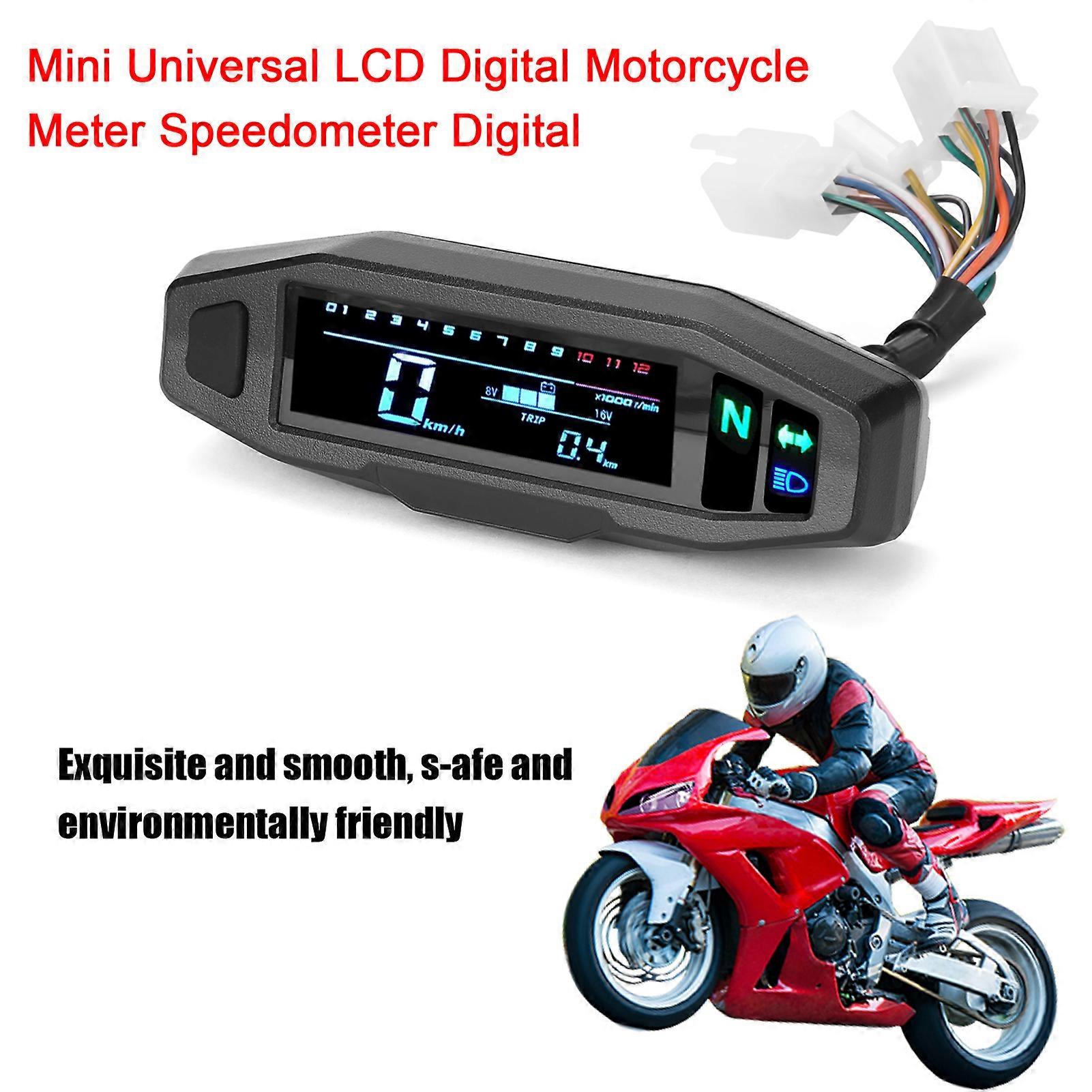 Universal LCD Digital Motorcycle Meter Speedometer Digital Odo-meter ...
