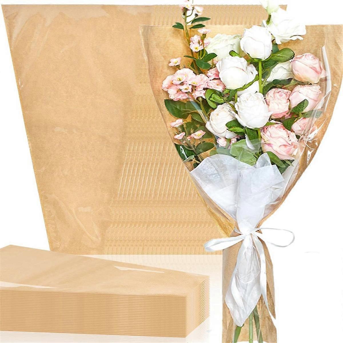 50 Pack Flower Sleeves for Bouquet, 14 X 22 Inches Flower Wrapping ...