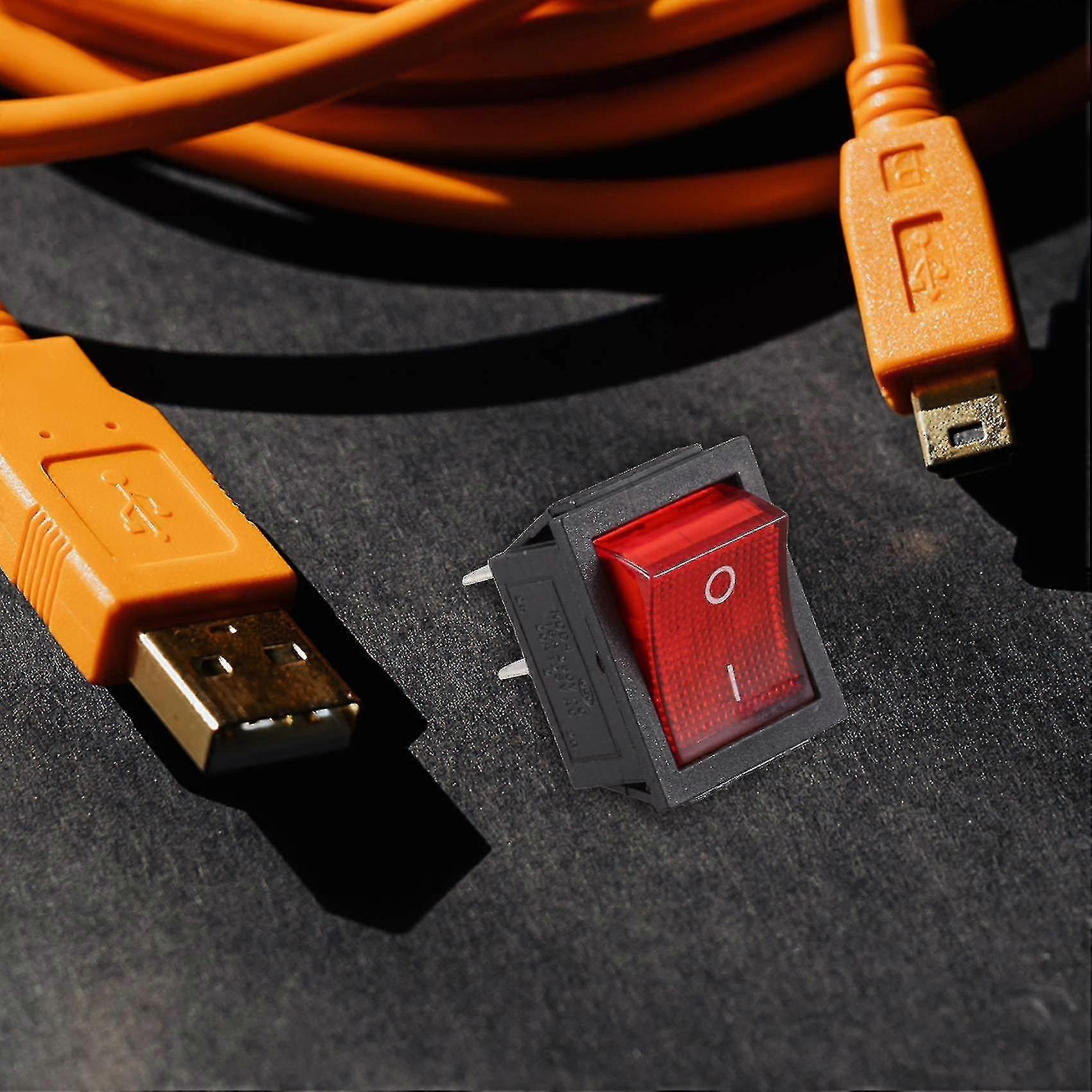 Red Light Illuminated 4 Pin Dpst On/off Snap In Rocker Switch 16a 20a ...