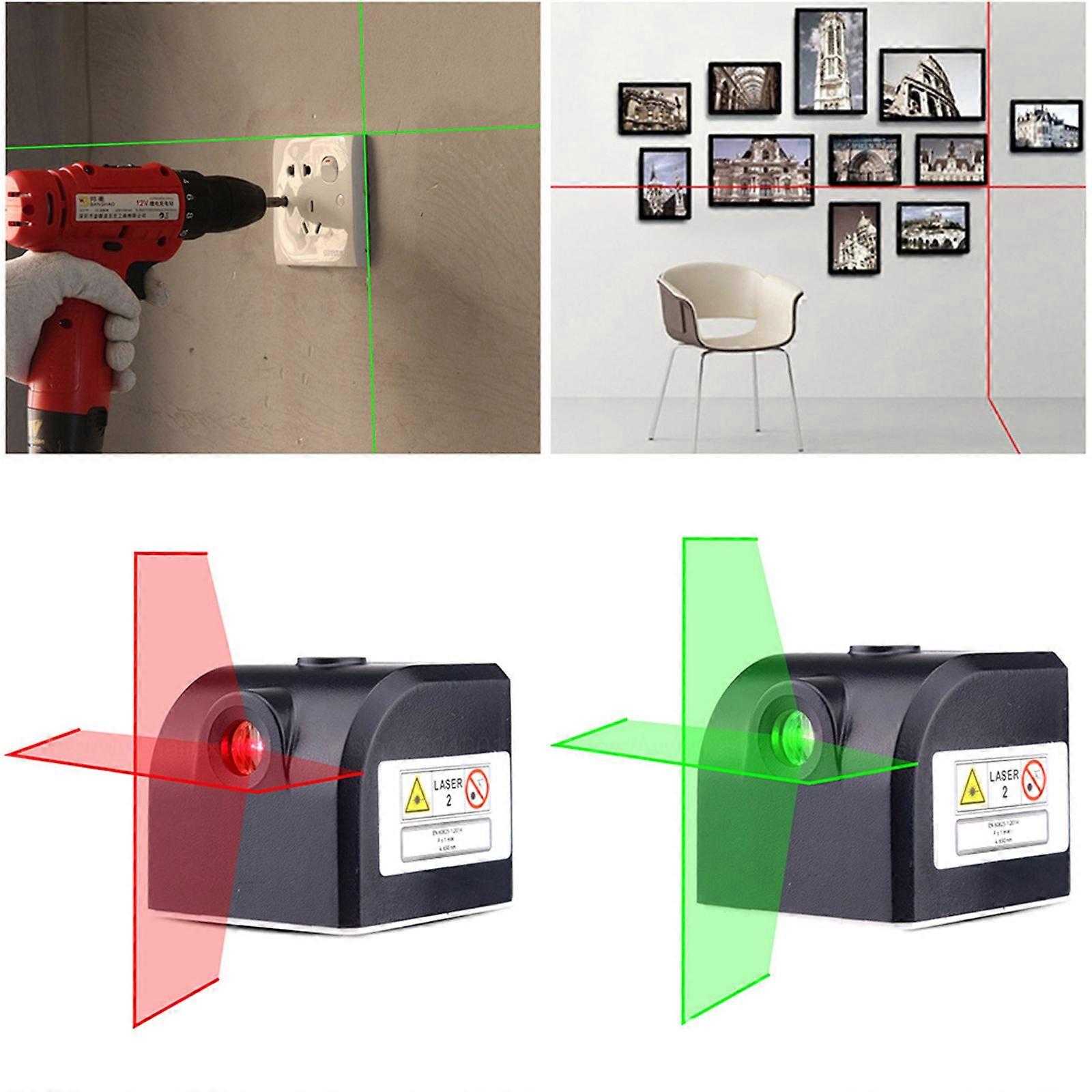 Mini Cross Red / Green Laser Level Vertical 2 Line 1 Point Leveling W ...