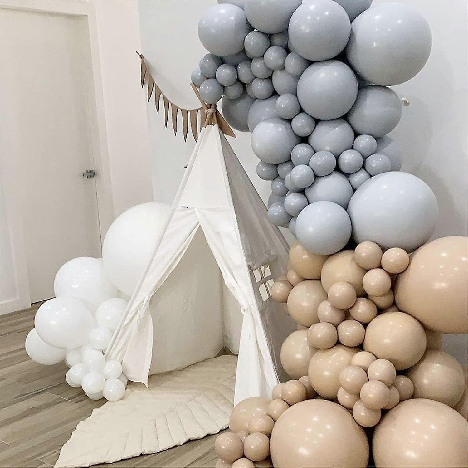 Pastel Gray Balloons 84 pcs Gray Balloons Garland Arch Kit 5 inch +12 ...