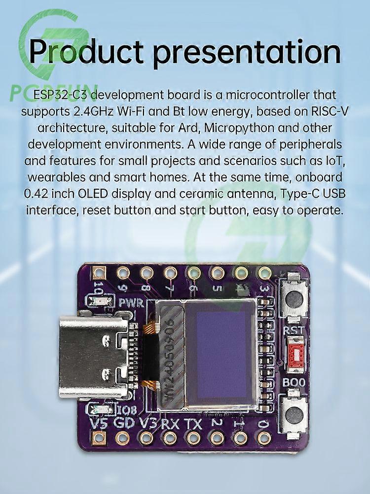 Esp32-c3 Oled Ceramic Antenna Esp32 Supermini Development Board Wifi Bluetooth 0.42-inch Screen ...