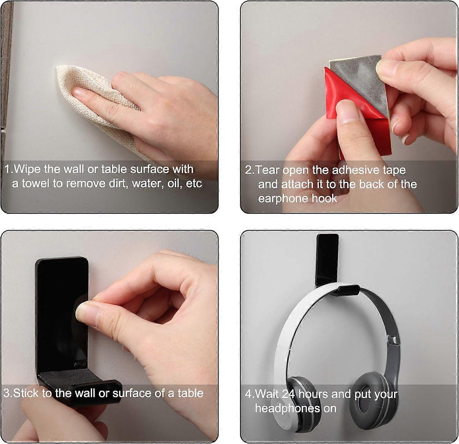 4 Pieces Headphone Hanger Headphone Hook Headset Holders Headphone Wall ...