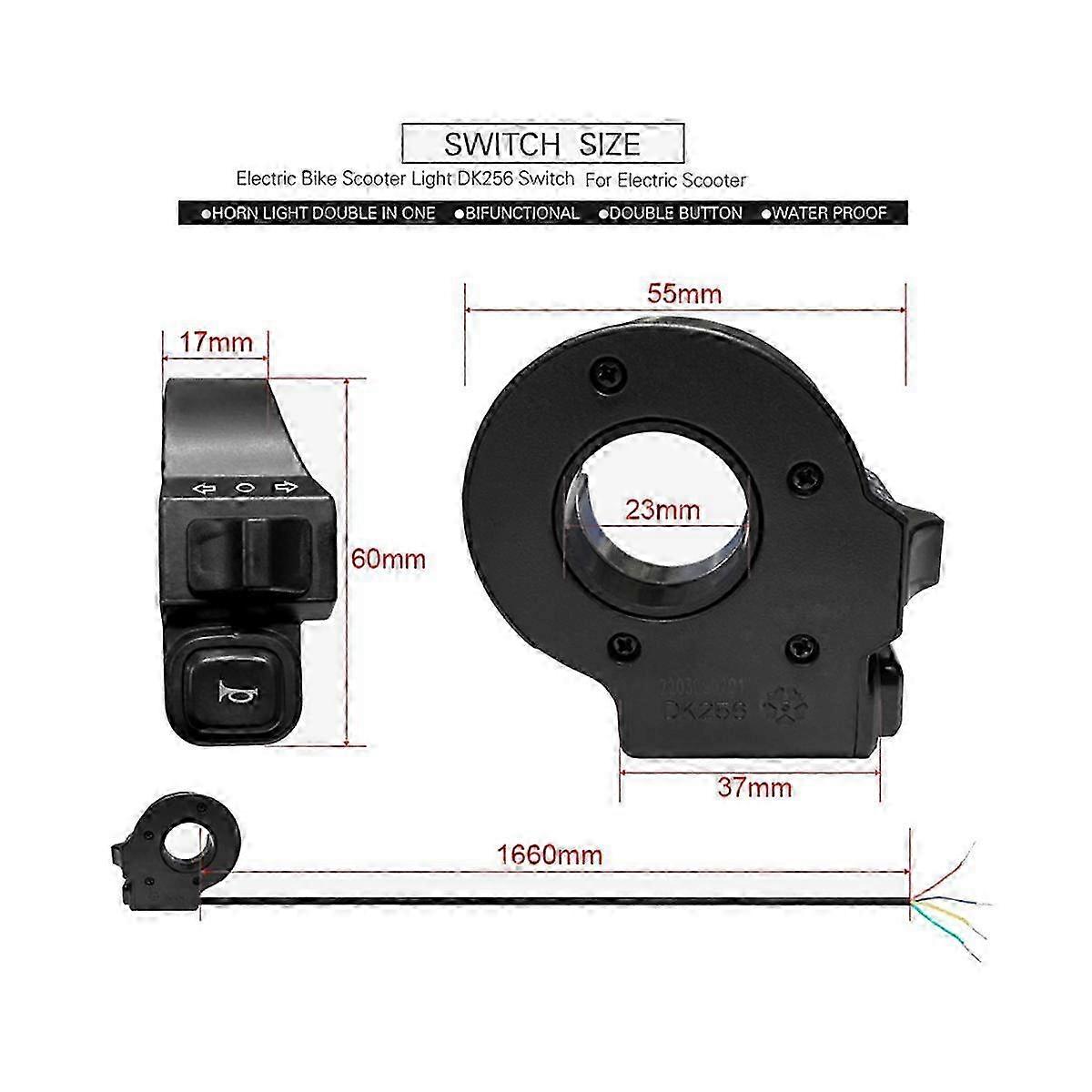 Ebike 2 in 1 Horn Turn Signal Switch Button Electric Bicycle Motorcycle ...