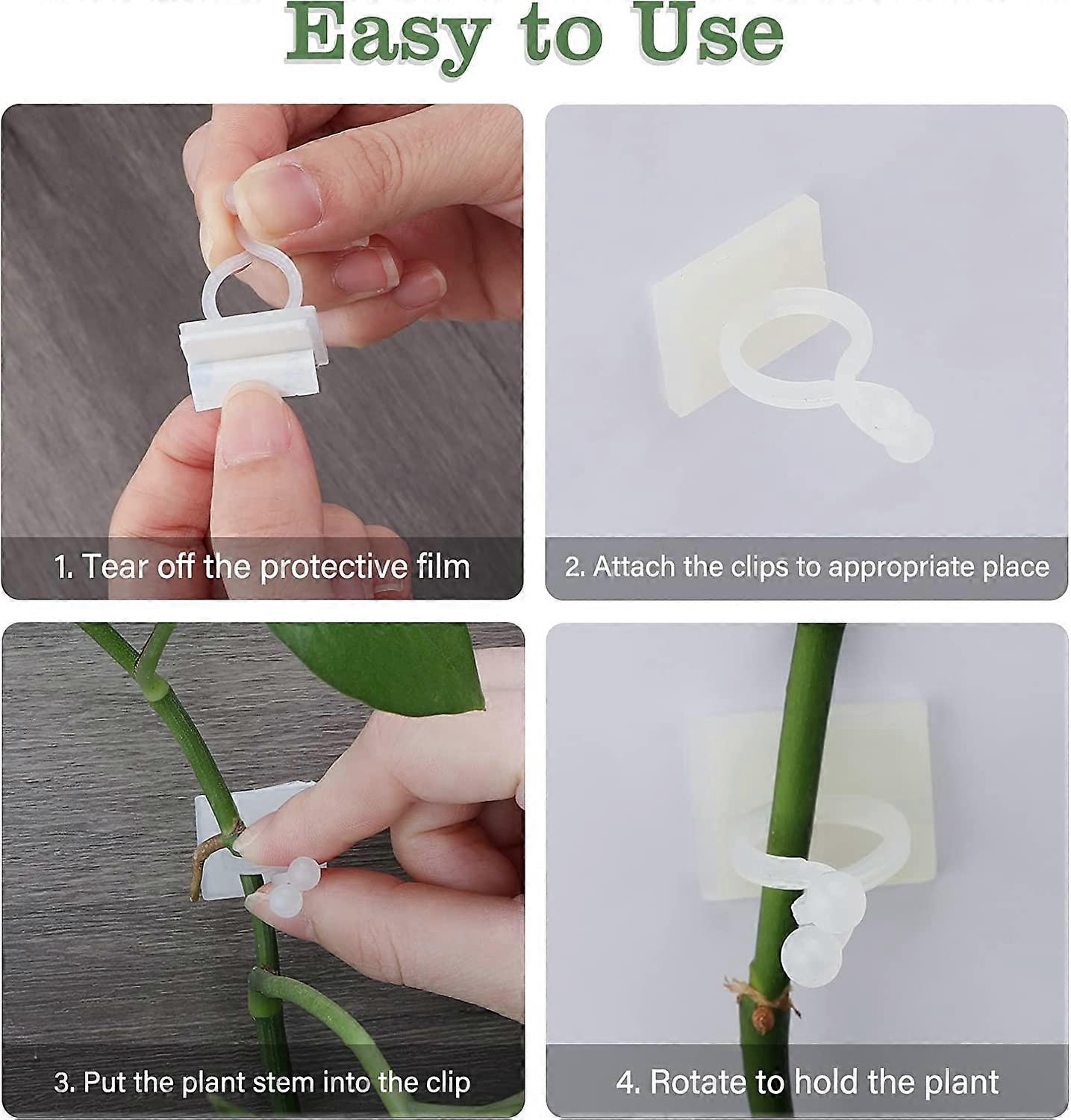 100 plant clips (white) for climbing plants, plant wall fixing clips ...