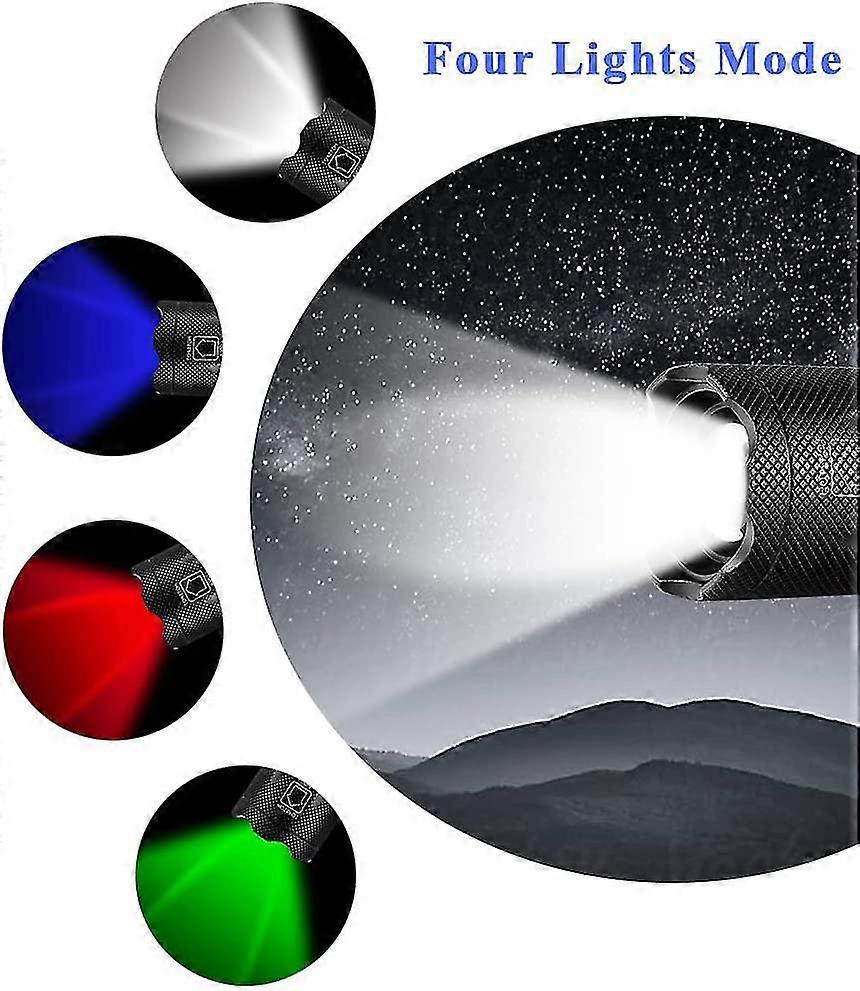 Torch 4 In 1 Super Bright 900 Lumen Red & Green Blue Light ...