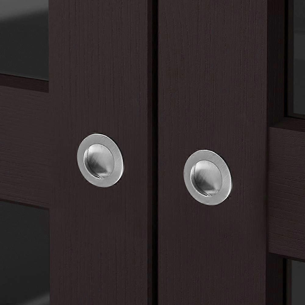 Set of 2 Round Recessed Handles for Sliding Door Stainless Steel Round ...