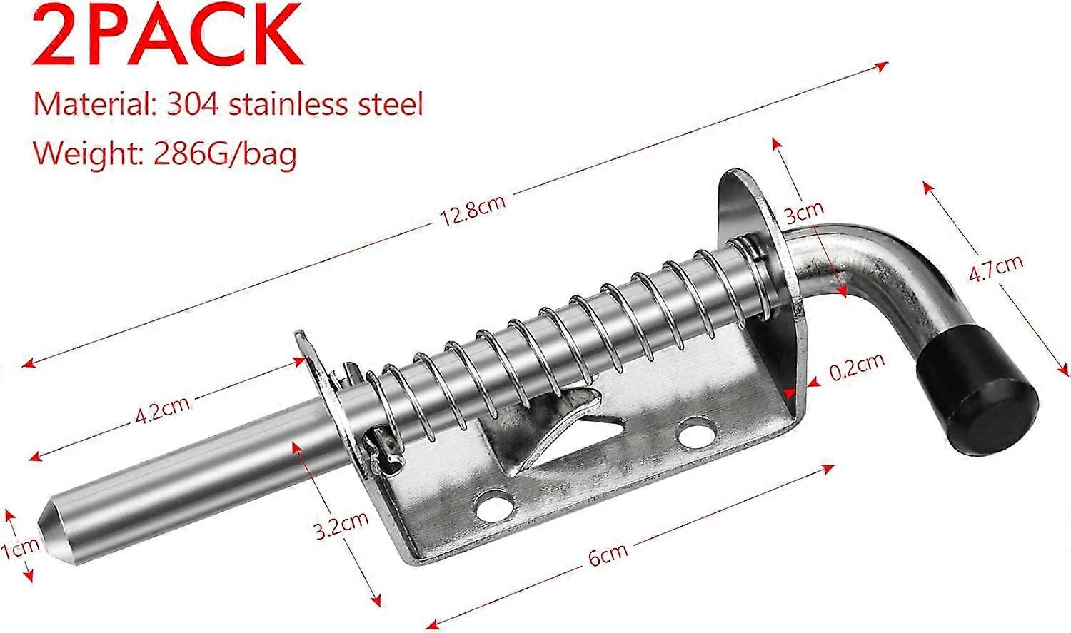 2Pcs Garage Door Bolt Latch Spring Latch Steel Spring Bolts Latches And ...