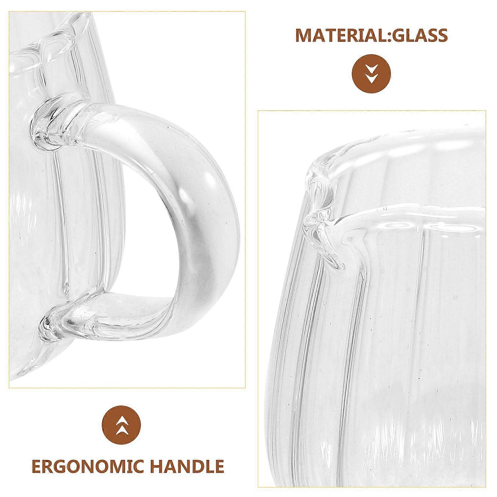Glass Creamer Pitcher Cup Coffee Creamer Jar with Pour Spout Mini Glass ...