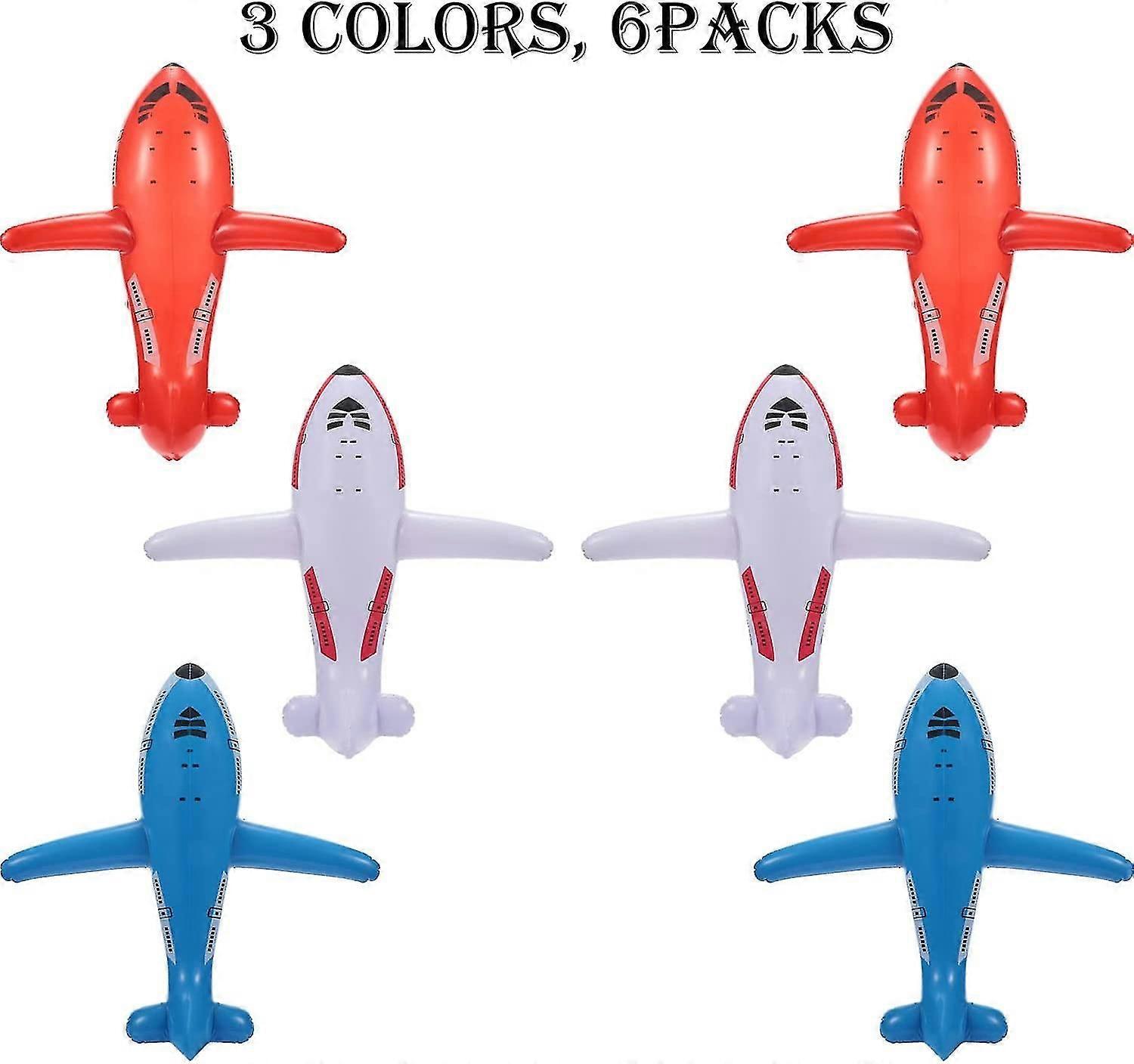 6 Pieces Inflatable Airplanes Aircraft Inflates Plane Inflated Toys for ...