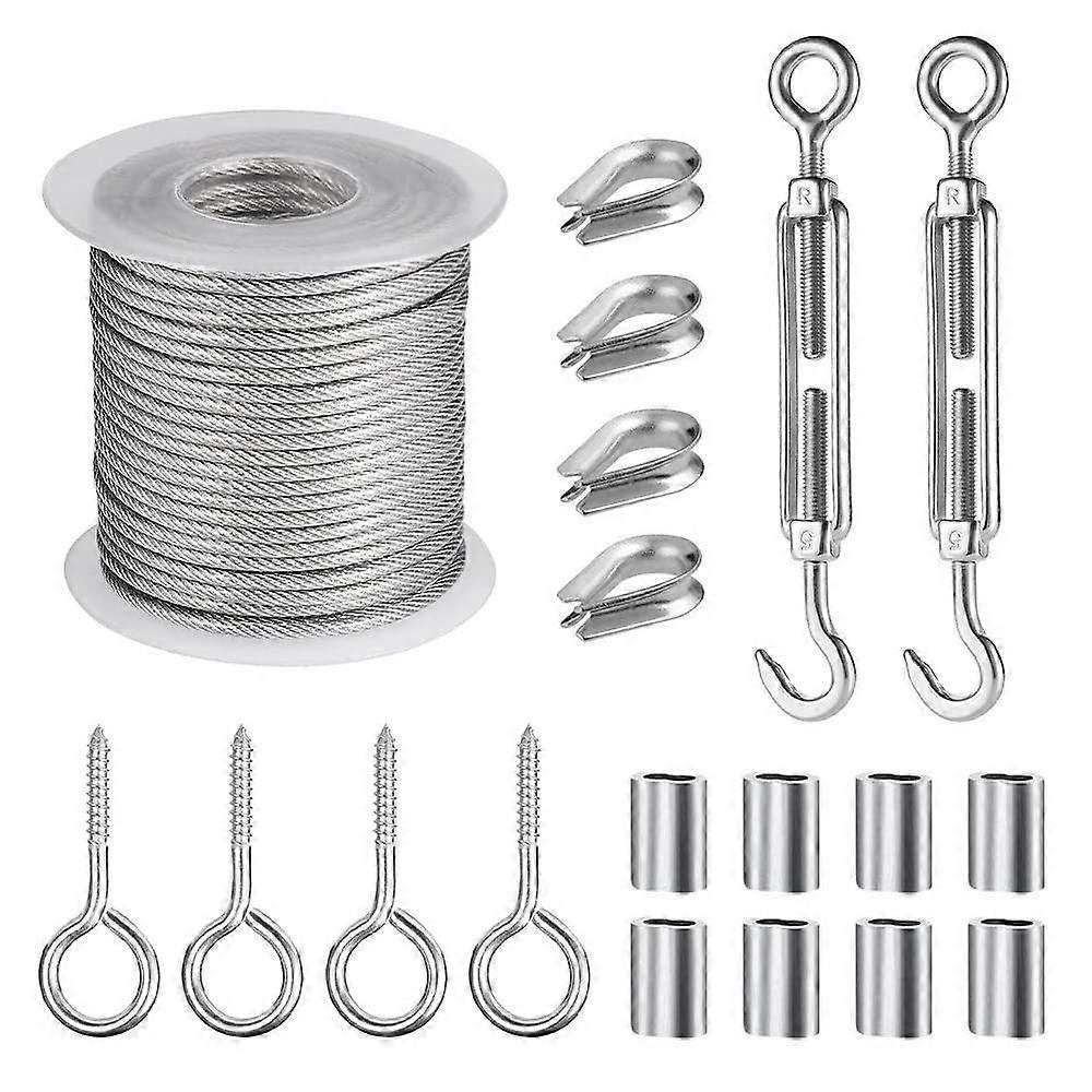 Wire Rope Stainless Steel Set, 15 m Wire Rope Trellis Set, 2 mm Steel ...