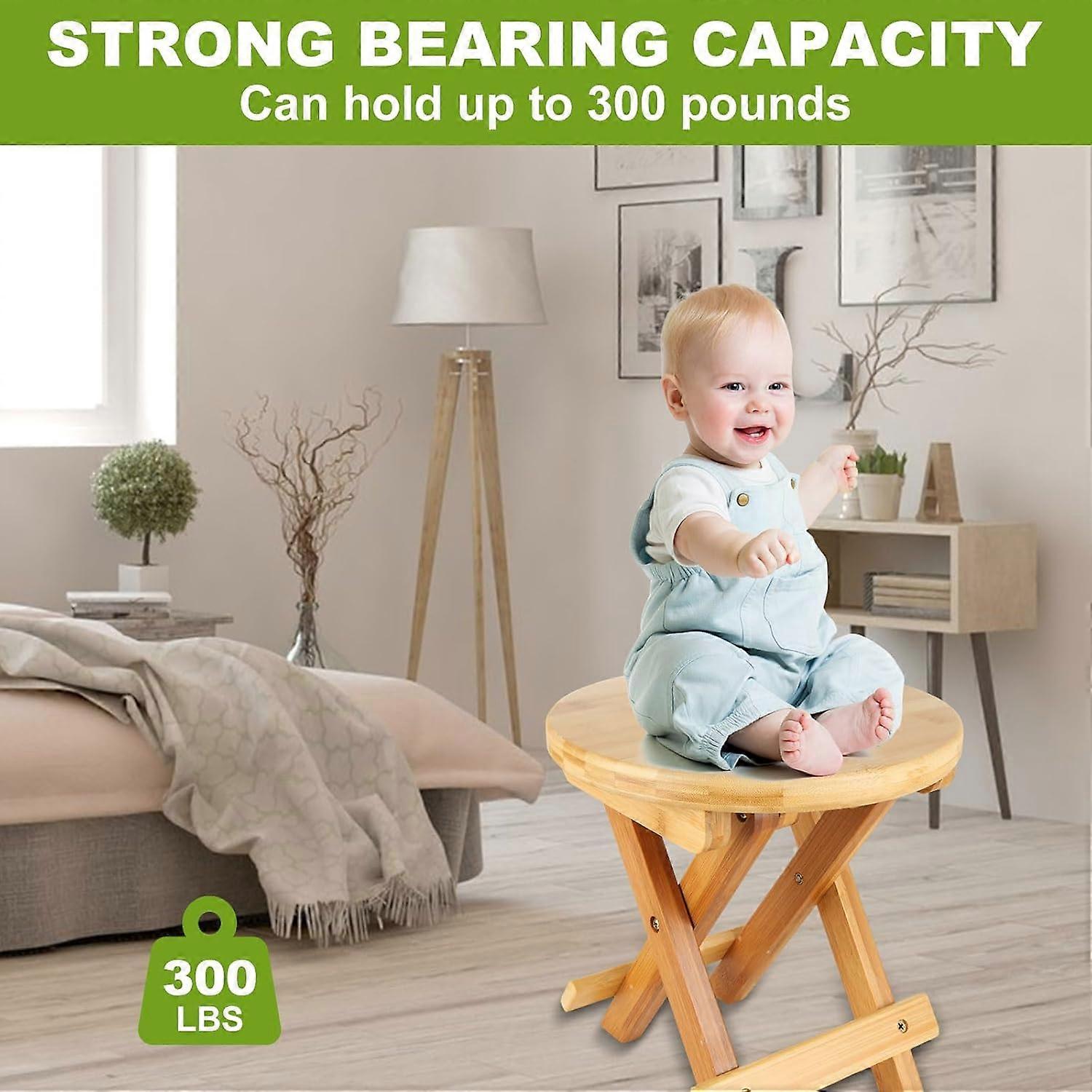 Bamboo Folding Step Stool 9 Inch High Bamboo Shower Bench Stool ...