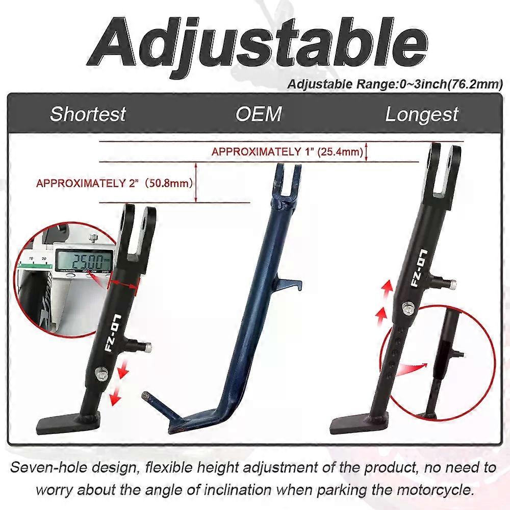 Motorcycle Adjustable Kickstand Sidestand Holder For Yamaha FZ-07 / MT ...
