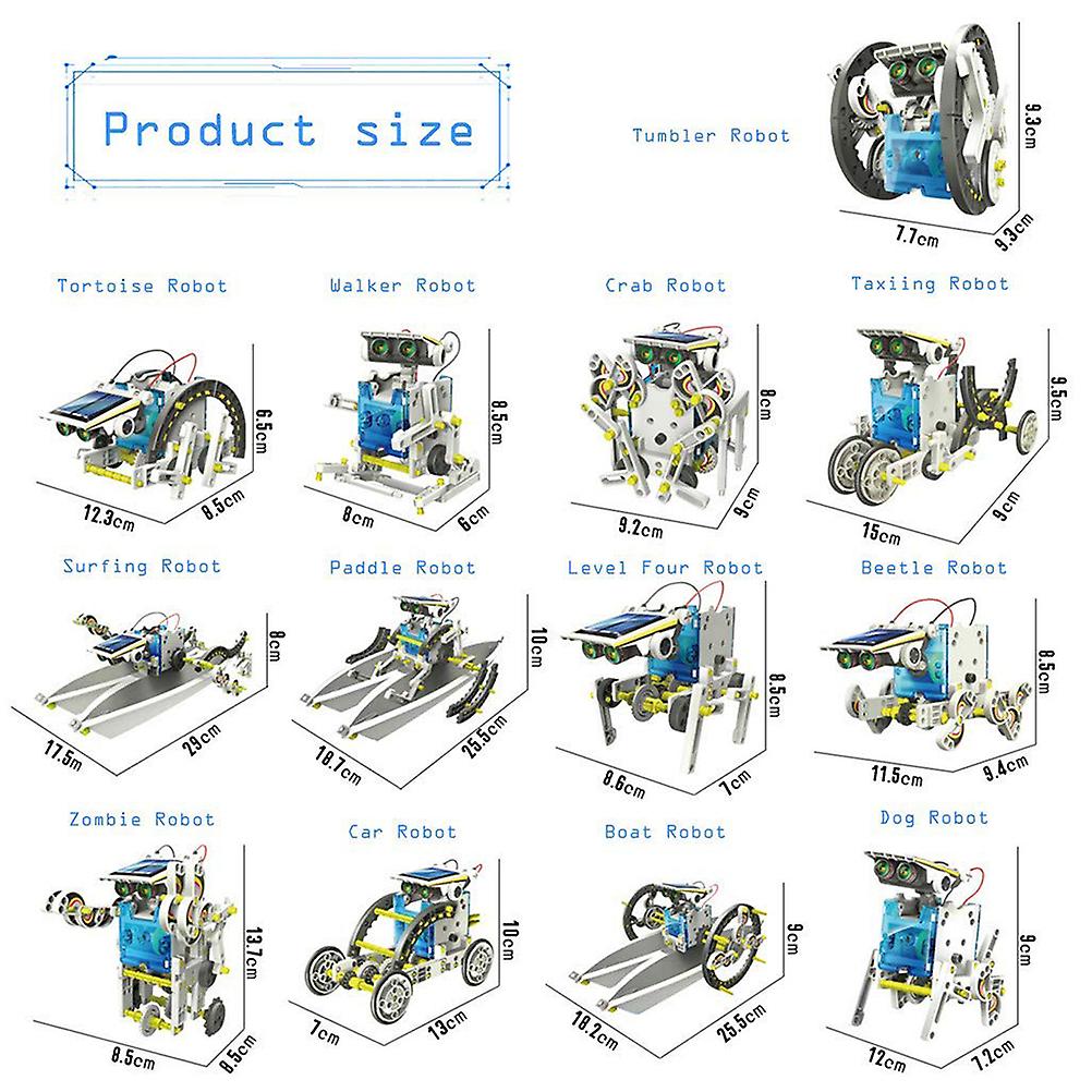 13 in 1 Educational Solar Robot Building Kit DIY Solar Powered Robot ...