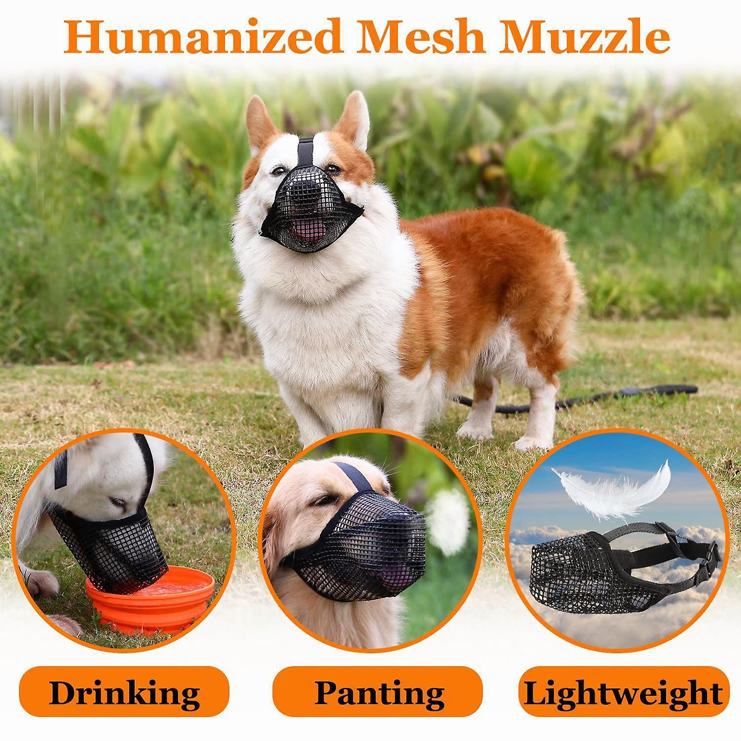 ZHOUBA Pet Mouth Cover Elasticity Adjustable Mesh Puppy Muzzle Pet Face ...