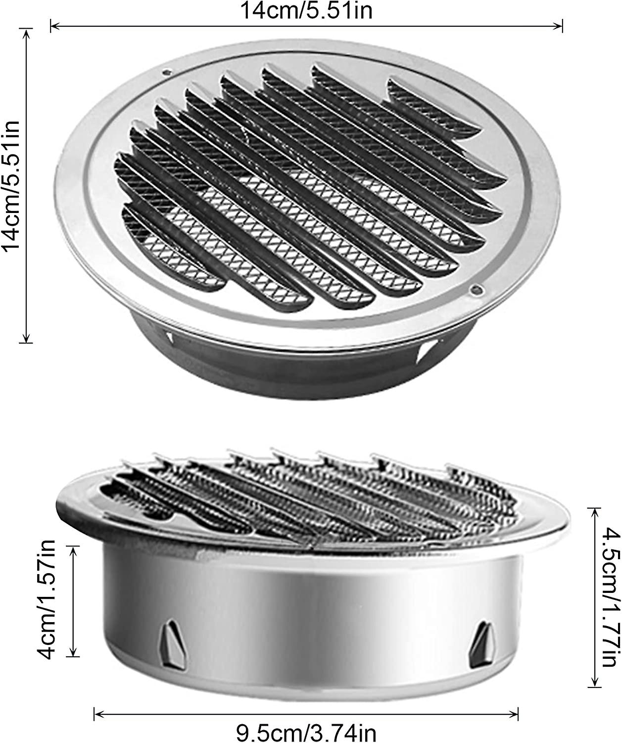 Round stainless steel ventilation grille 100 mm metal ventilation ...