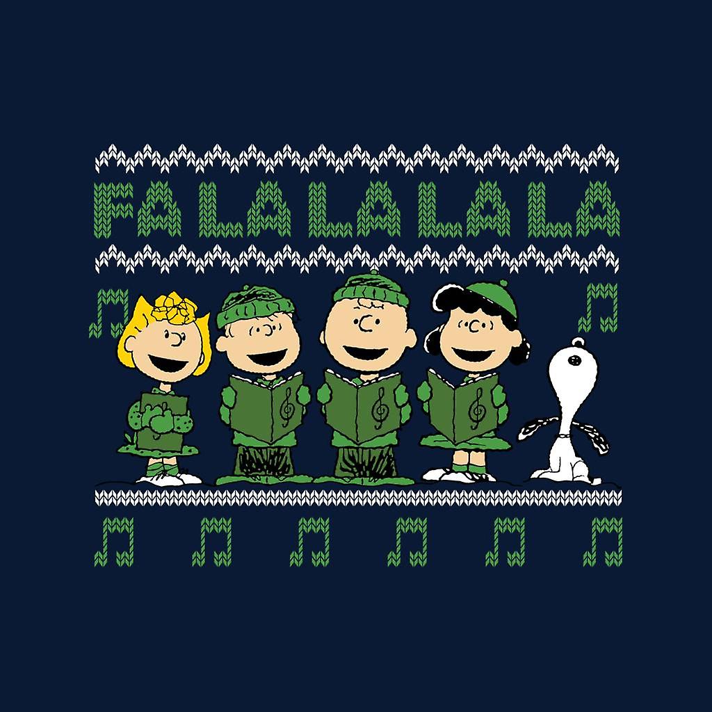 Peanuts Characters Singing A Christmas Carol Falalalala Men's T-Shirt ...