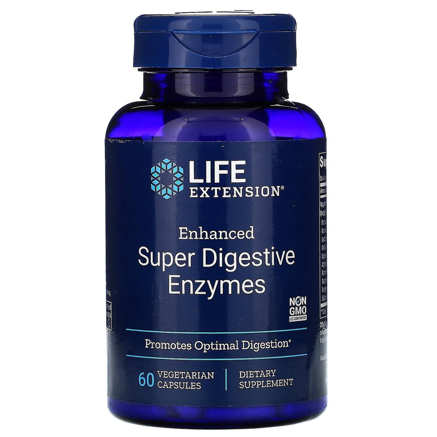 Life Extension, Enhanced Super Digestive Enzymes, 60 Vegetarian Capsules | Fruugo UK
