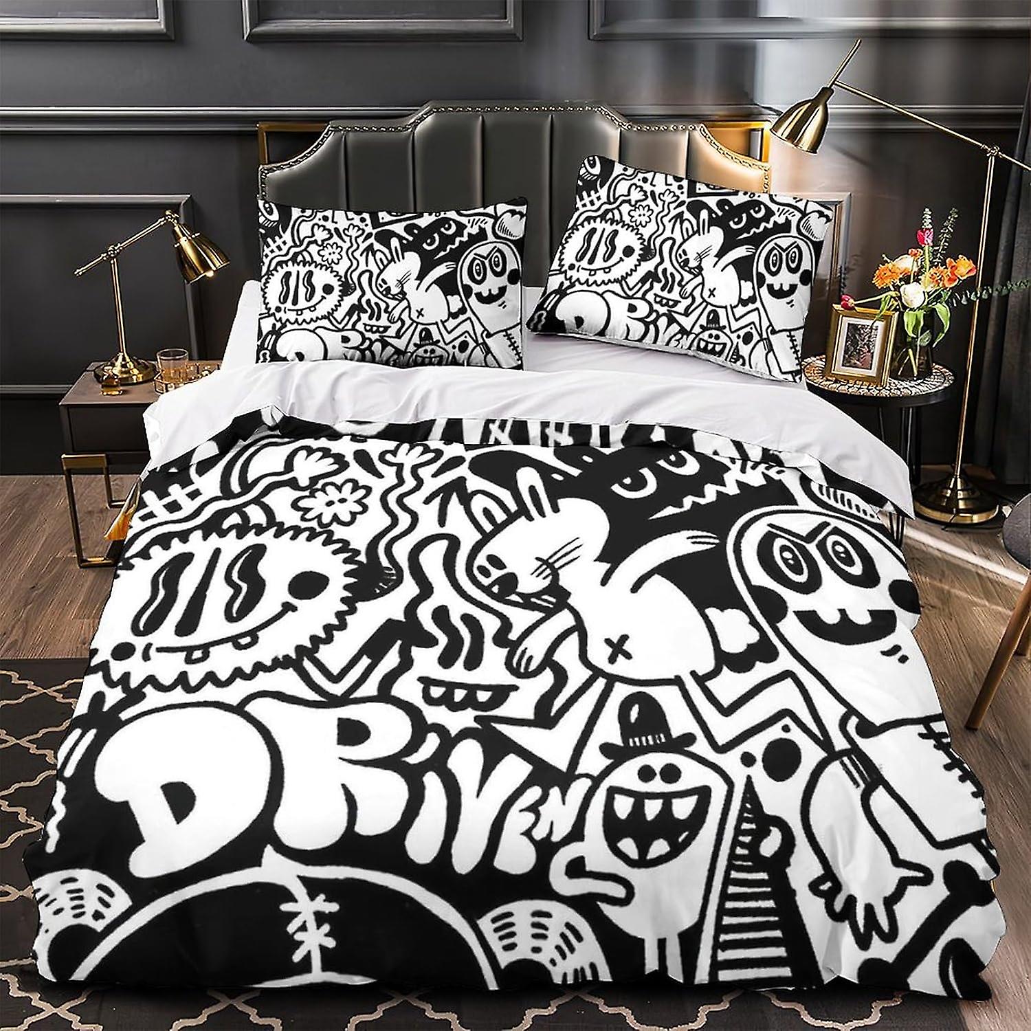 ARIJORJA Cartoon Duvet Cover Set 3D Graffiti Pattern Printe Bedding ...