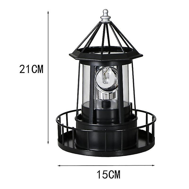 LED Solar Powered Lighthouse, 360 Degree Rotating Lamp Courtyard ...