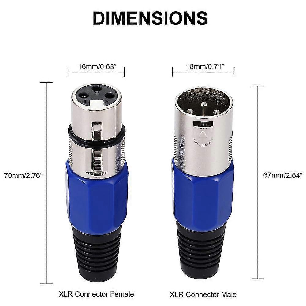 12 Pieces 3-pin Xlr Connectors, Xlr Male/female Connectors, Xlr Plugs ...