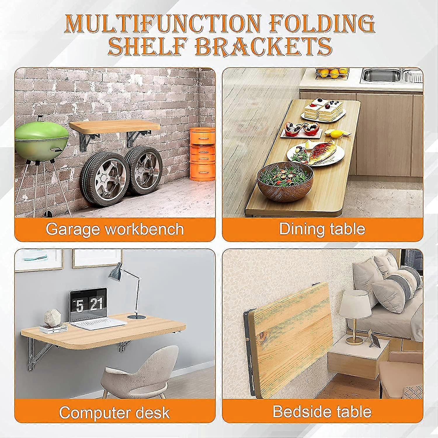 400mm Folding Bracket, Folding Shelf Brackets Max Load 150kg, Stainless ...