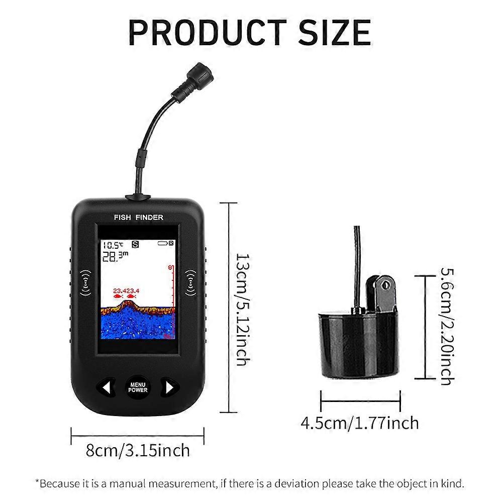 Portable Fish Finder Water Depth Temperature Fishfinder with Wire Sonar ...