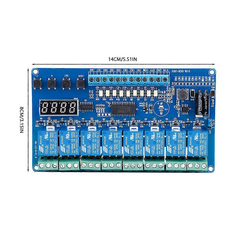 8-36V 8-channel Multifunction Time Delay Relay Interface Board Module ...