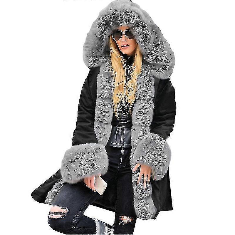 Women Camo Faux Fur Lined Coat Hooded Parka Jacket | Fruugo UK