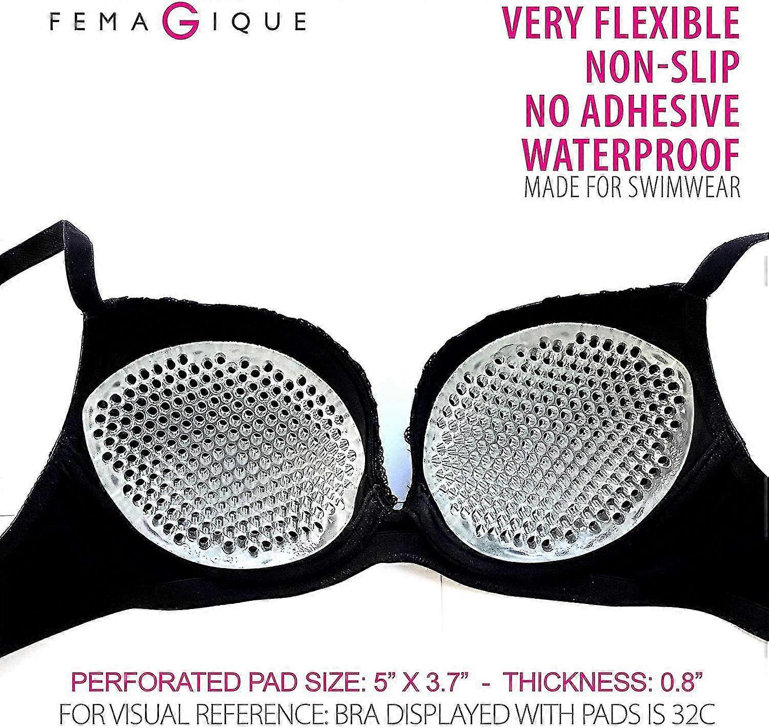 Silicone Bra Pads Inserts Cups - Waterproof Perforated Breast Padding ...