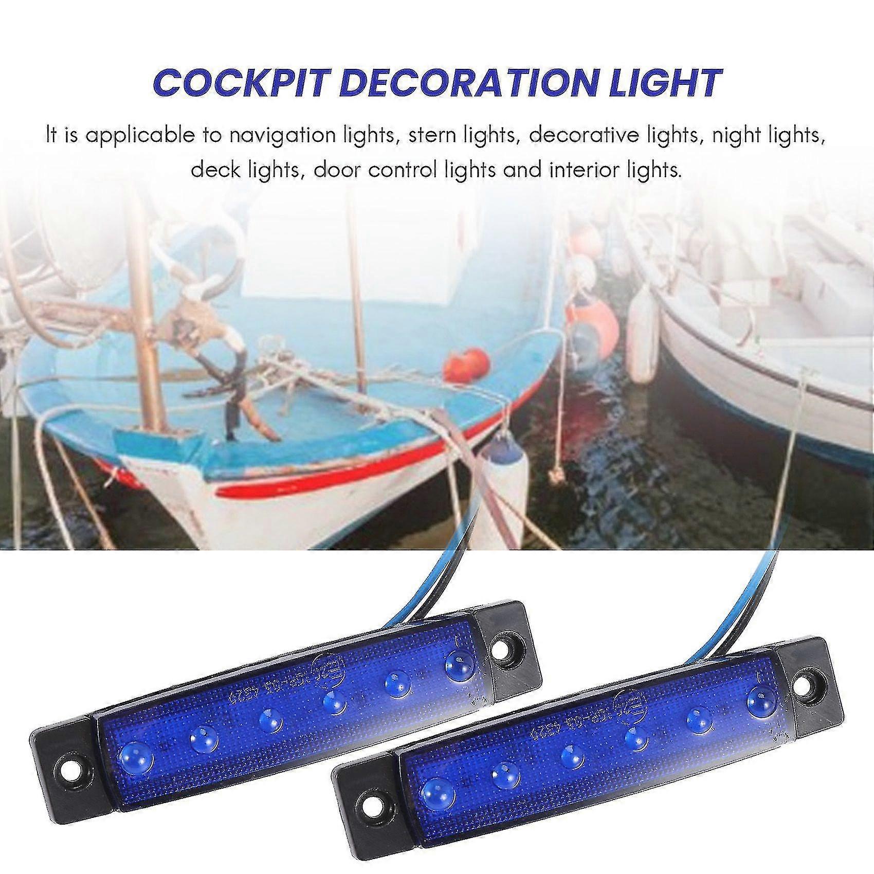 10pcs Marine Boat Lights 12v Waterproof Boat 6 Led Lights Kayak Lights ...
