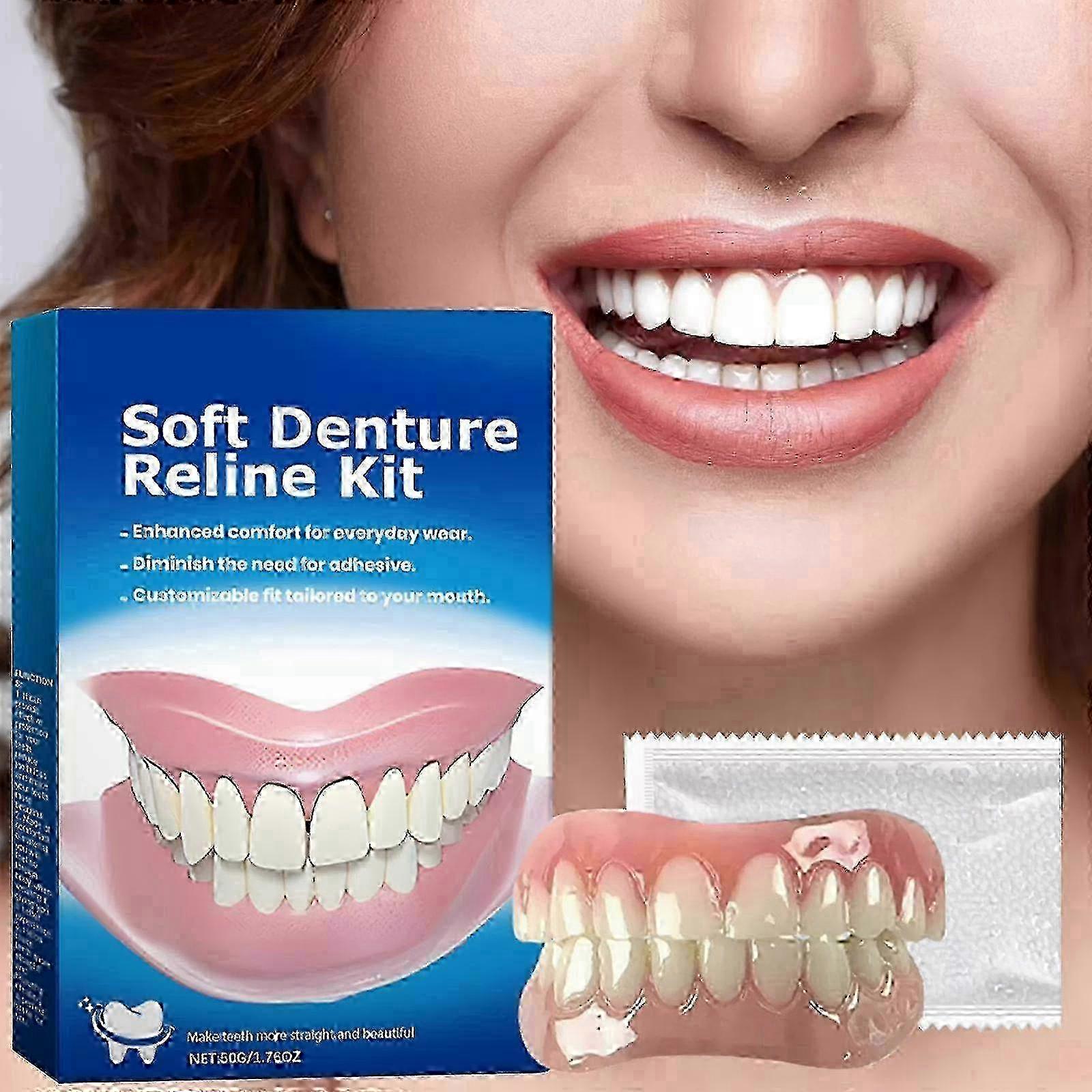 Perfect Fit Denture Silicone Reline Kit Soft Denture Reline For Men And ...