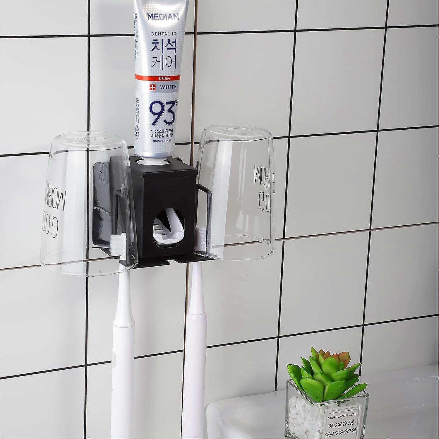 Toothbrush Holder with Toothpaste Dispenser, 304 Stainless Steel ...