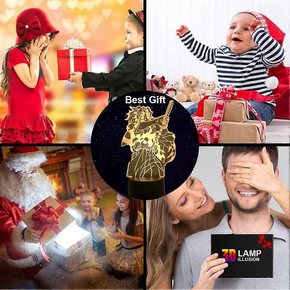 XYC Anime Night Light Kokushibou/Tsugikuni Michikatsu 3D Illusion Led ...