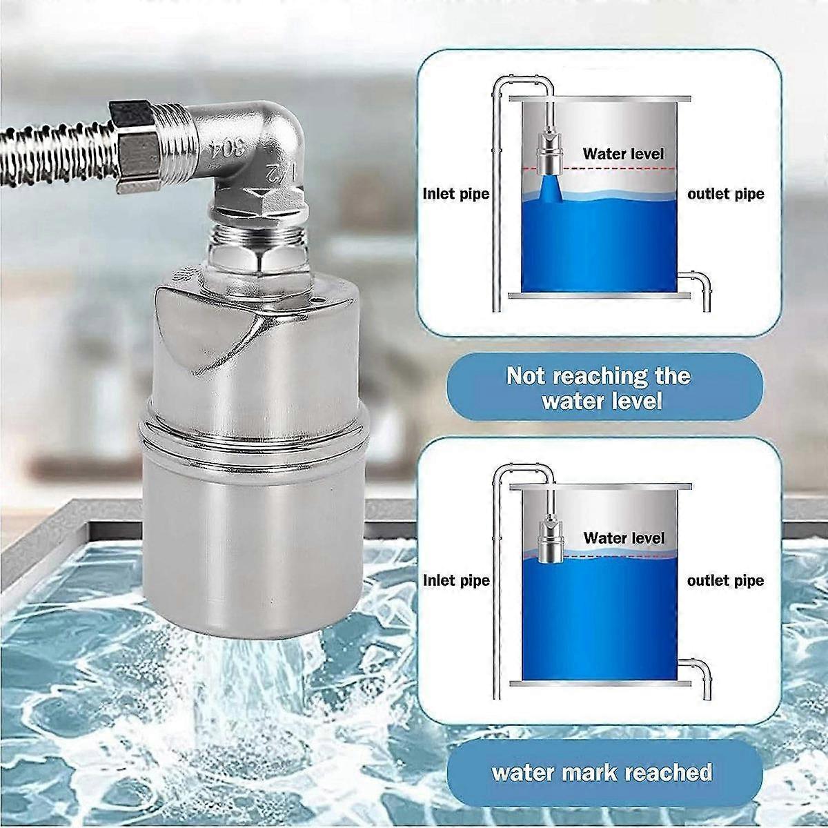 Automatic Water Level Control Valve 1/2 Inch Stainless Steel Float Ball ...