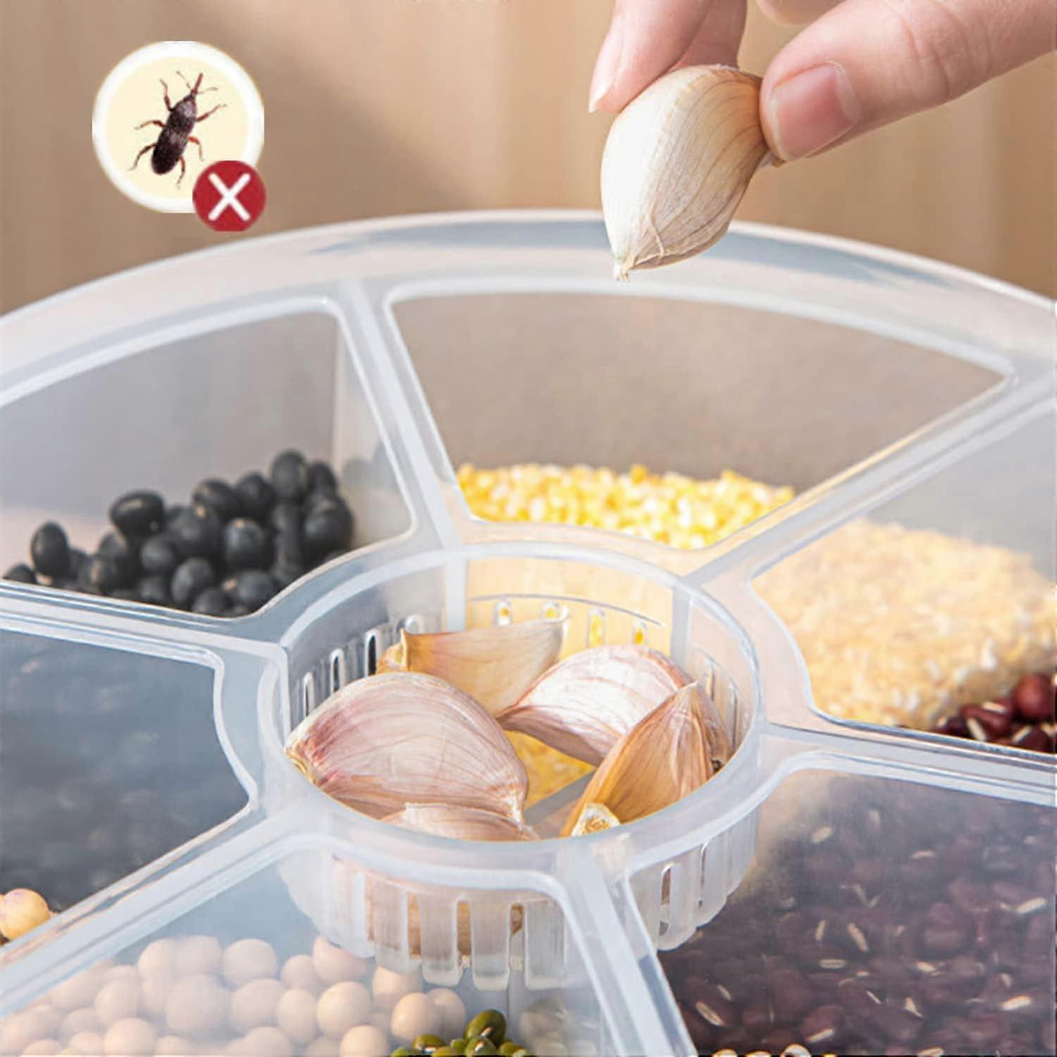 10L Rotating Grain Dispenser,6in1 Grain Dispenser Container Rotating ...