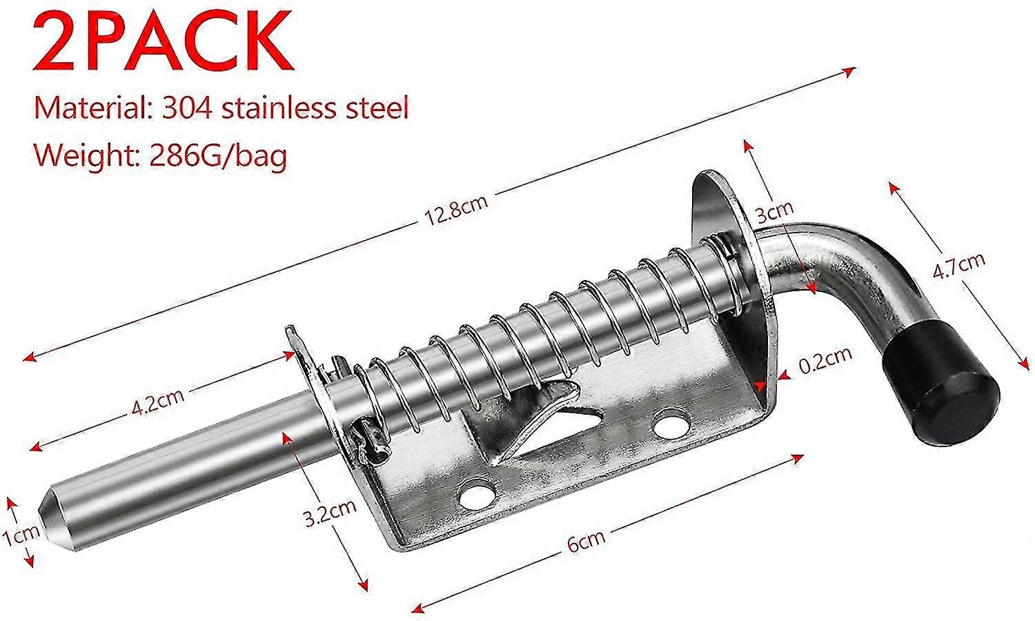 2pcs Garage Door Bolt Latch Steel Spring Latch Spring Bolts Latches and ...