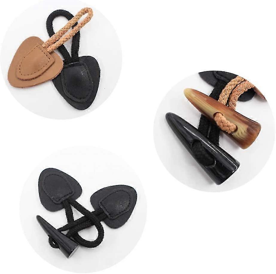 Horn Fastener Buttons 8 Pairs Leather Horn Toggle Buttons Toggle ...