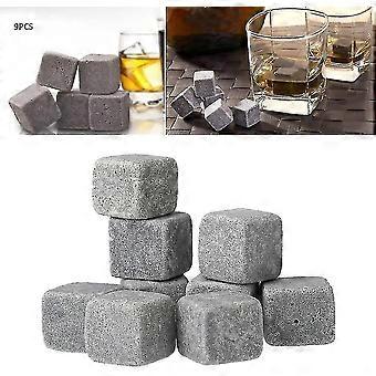 9pcs Whiskey Stones Ice Cubes Soapstone Ice Cubes Stone Ice Cubes With ...