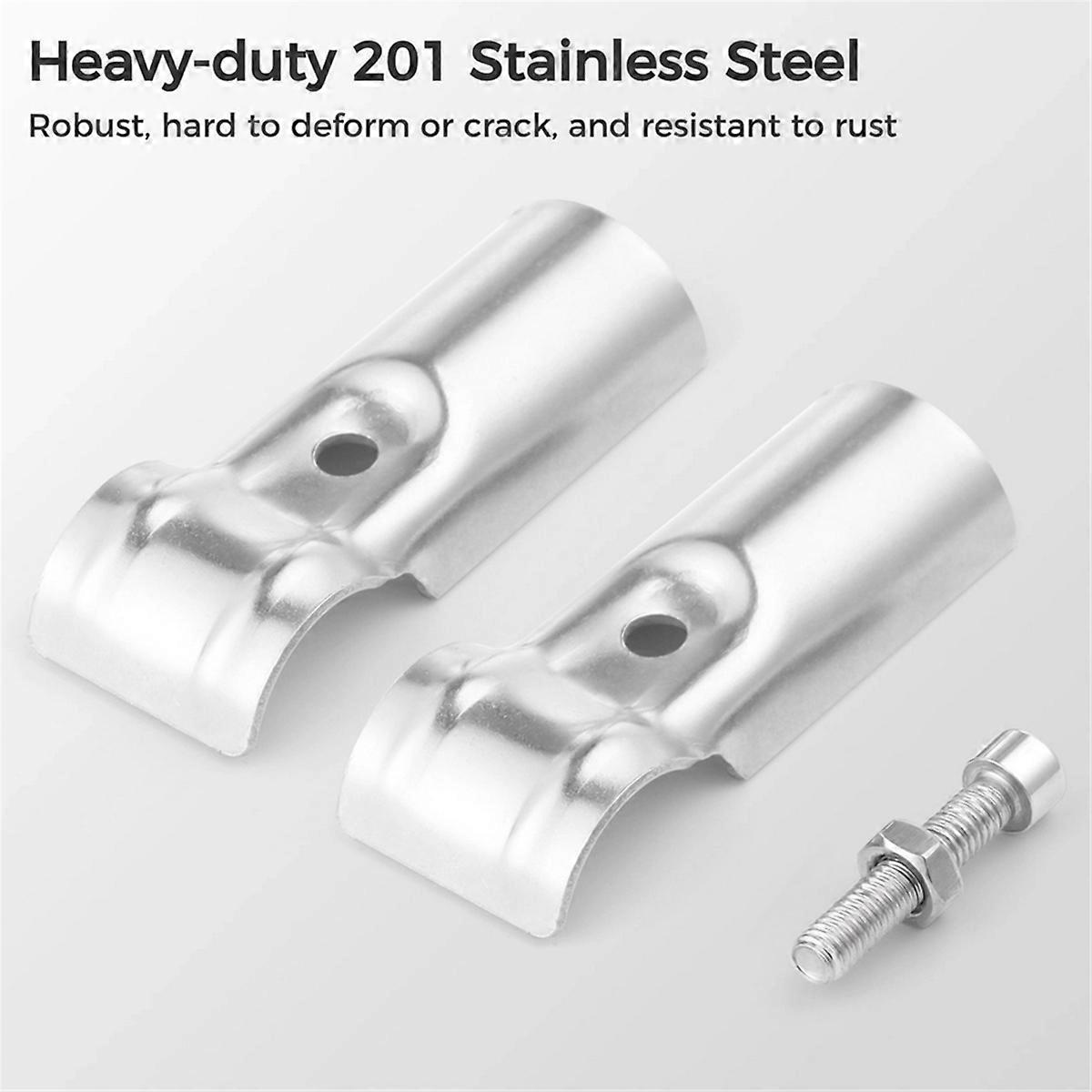 10 Packs T Pipe Clamps Heavy-Duty 201 Stainless Steel T Pipe Connectors ...