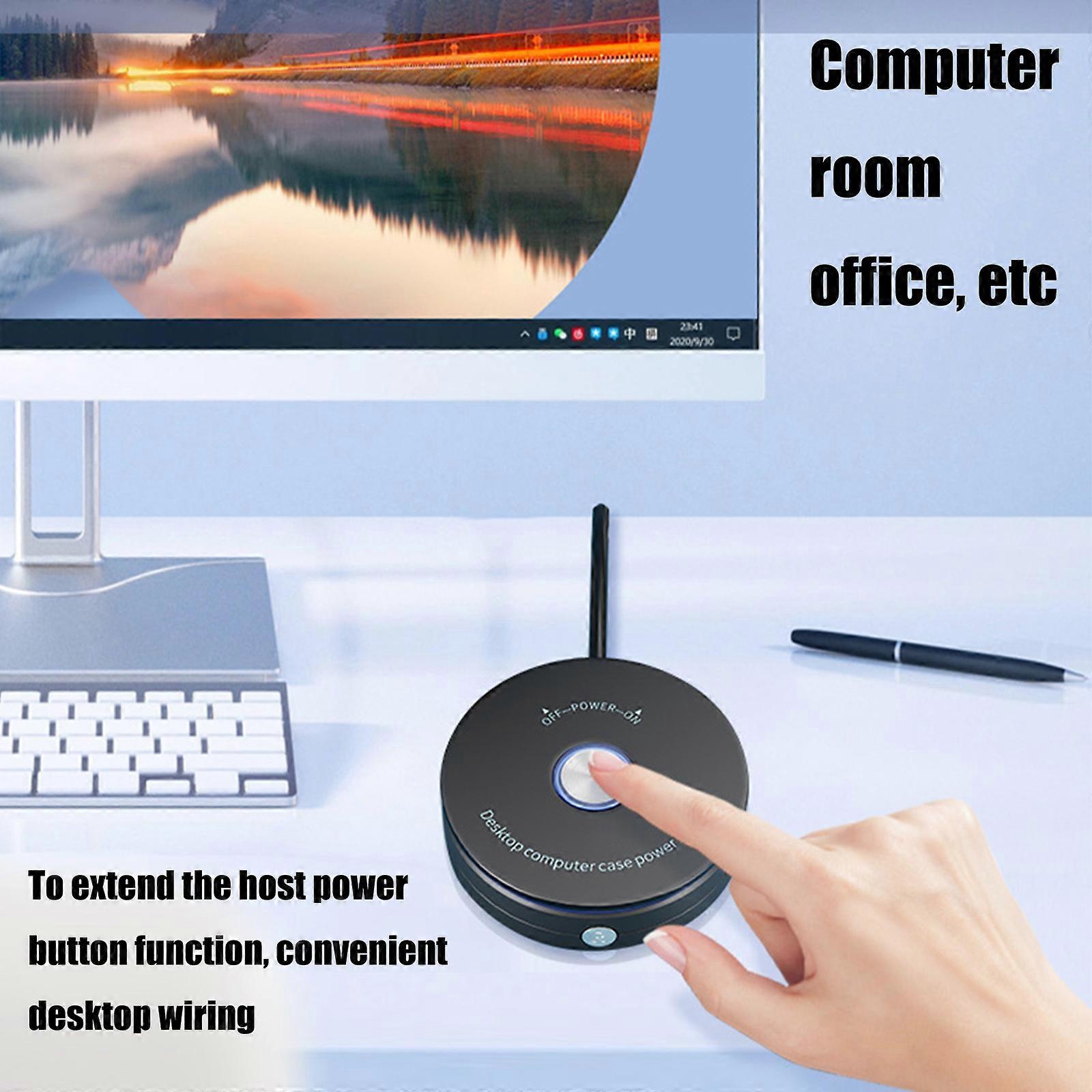 External PC Power Button Desktop Computer Case Reset Switches Button with USB 2.0 Port for Home ...