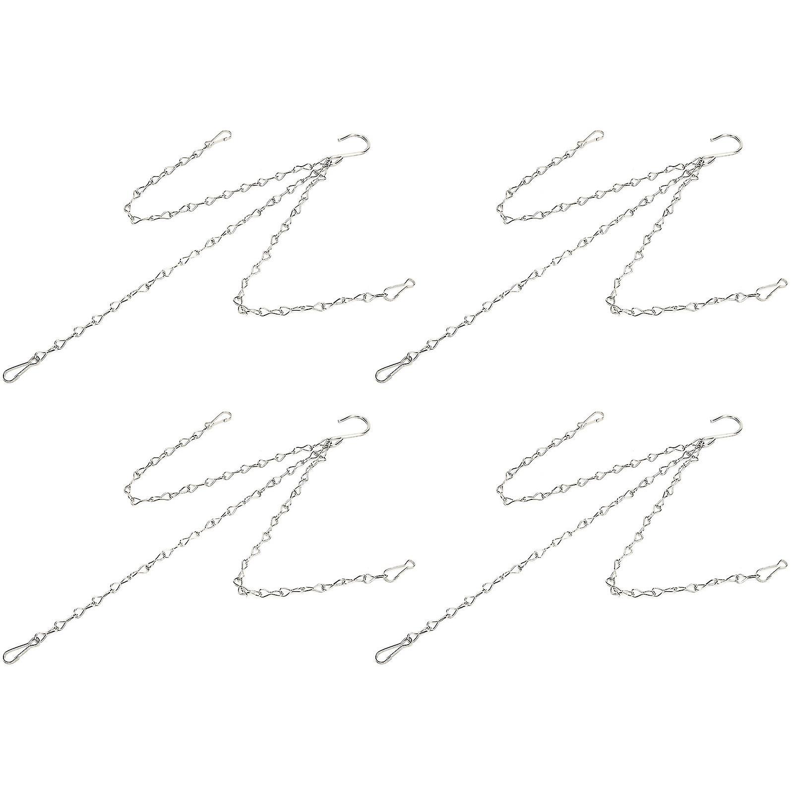 4Pcs Hanging Chain with Hooks 304 Stainless Steel Garden Flower Pot ...