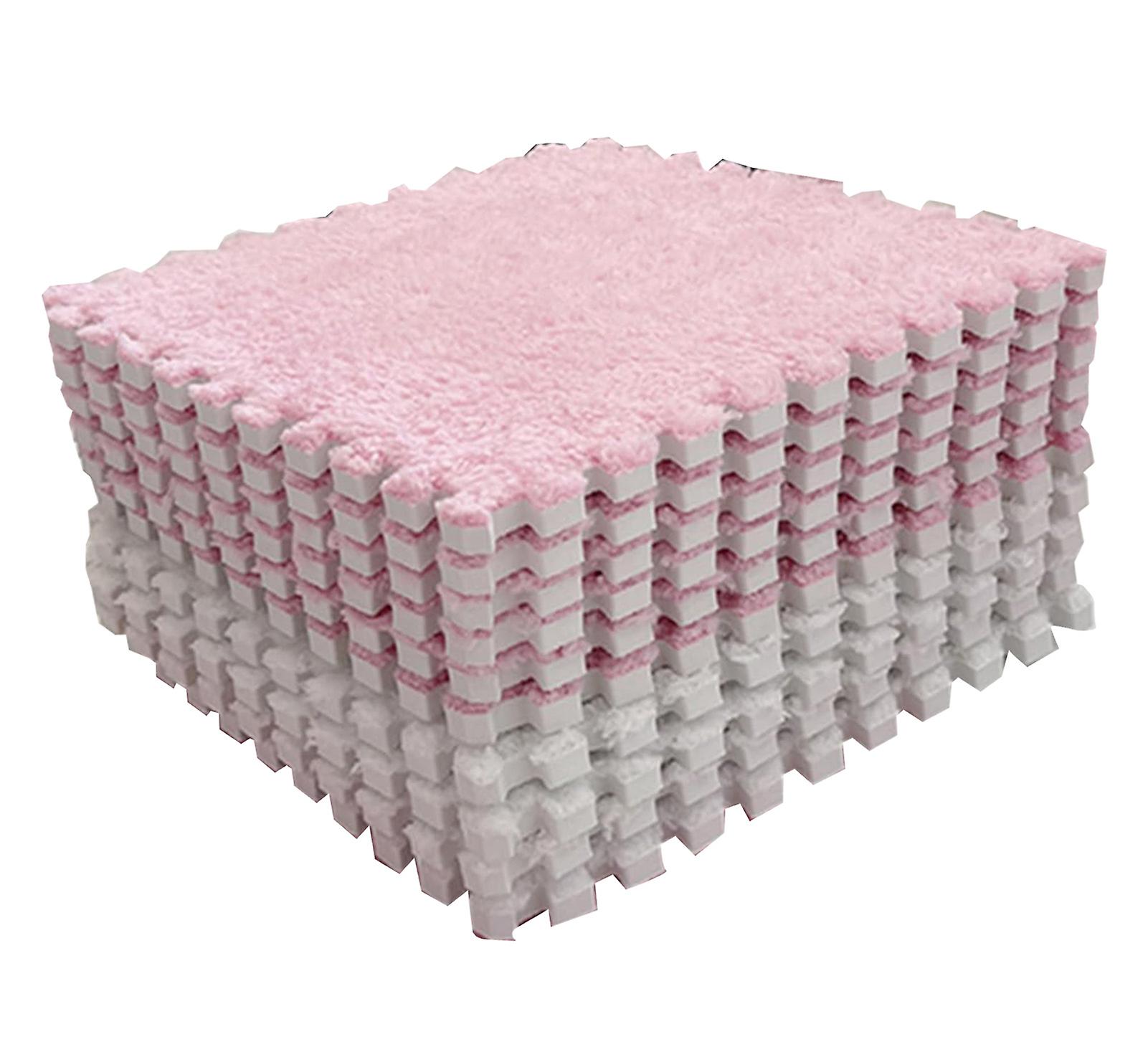 10pcs Plush Foam Floor Mat Color Blocking Split Joint Interlocking ...