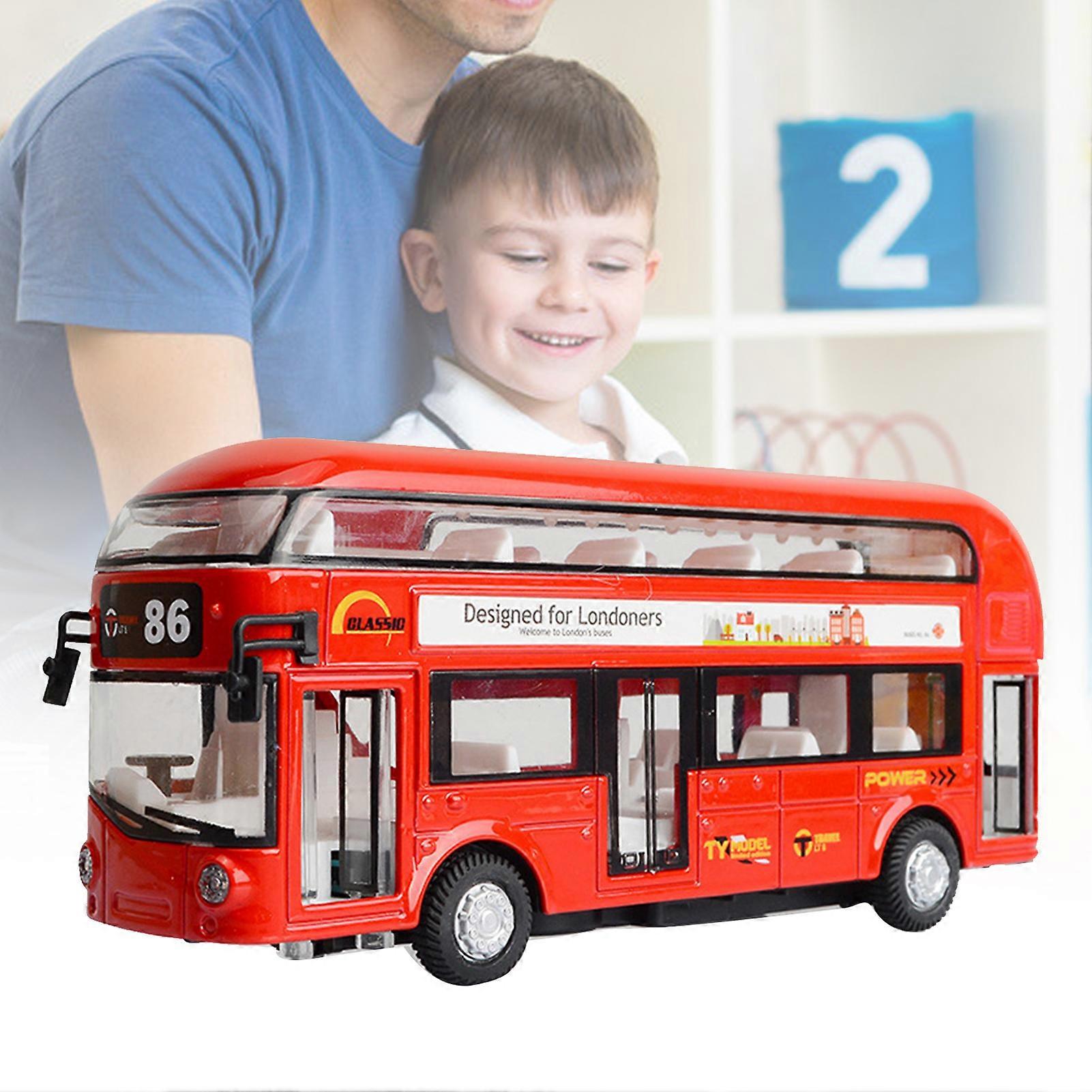 Lovely Alloy Tourist Bus Model Pullback Car Figure Children Gift Home ...