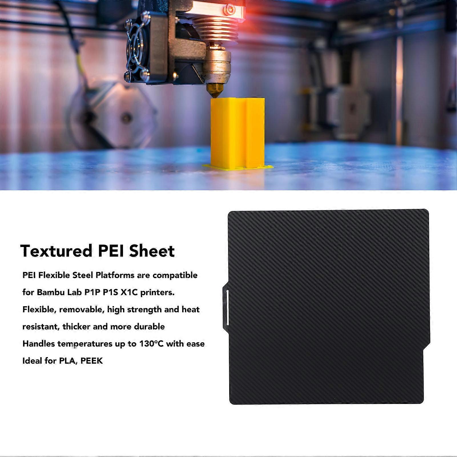 Textured PEI Sheet 257x257mm Removable Frosted Surface Spring Steel ...