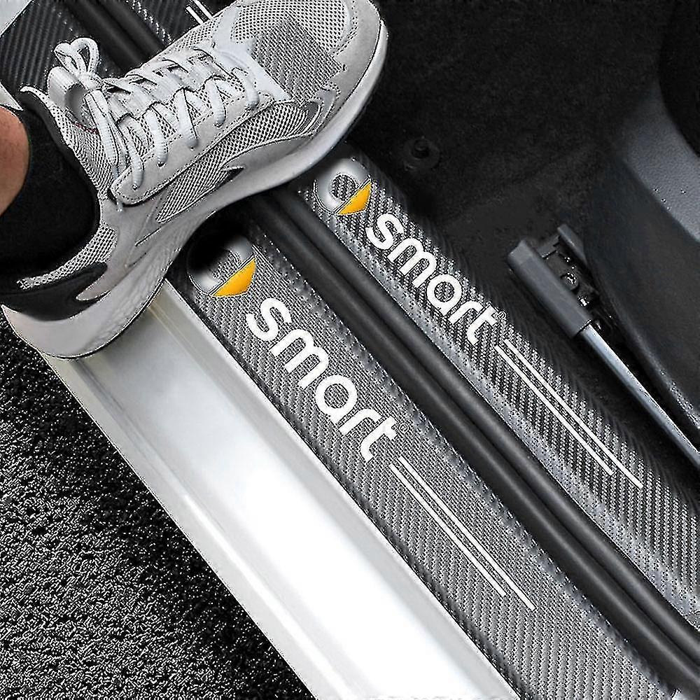 4pcs Car Threshold Stickers Door Carbon Fiber Sill Protector Film Decal ...