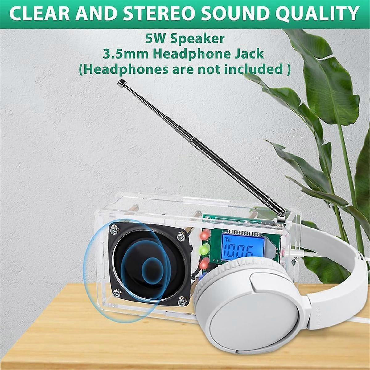 FM Radio Kit, Welding Project Radio with LED Flash Light DIY Radio Kit ...