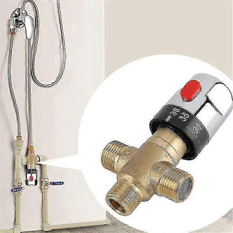 Thermostatic Mixing Valve Solid Brass G1/2 for Shower System Water ...