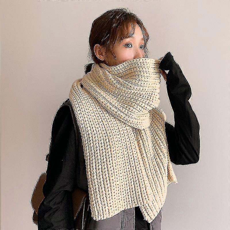 Ladies Chunky Knit Scarf Pashmina Shawls And Wraps For Women Winter ...
